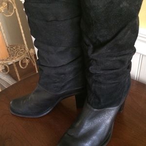 Markon | Shoes | Markon Womens 85m Black Leather Scrunch Boots | Poshmark